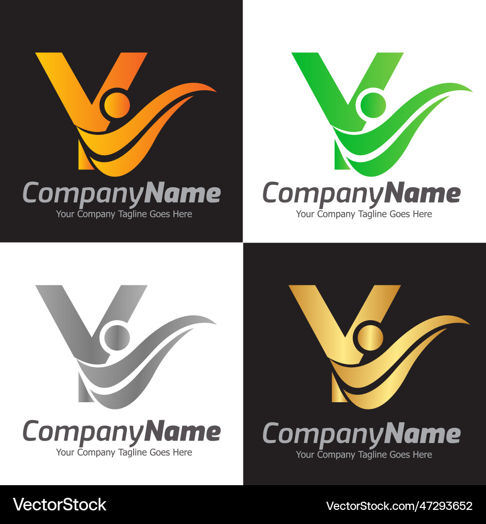 Letter y logo template colorful y Royalty Free Vector Image
