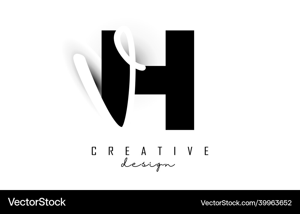 Letters hv logo with a minimalist design Vector Image