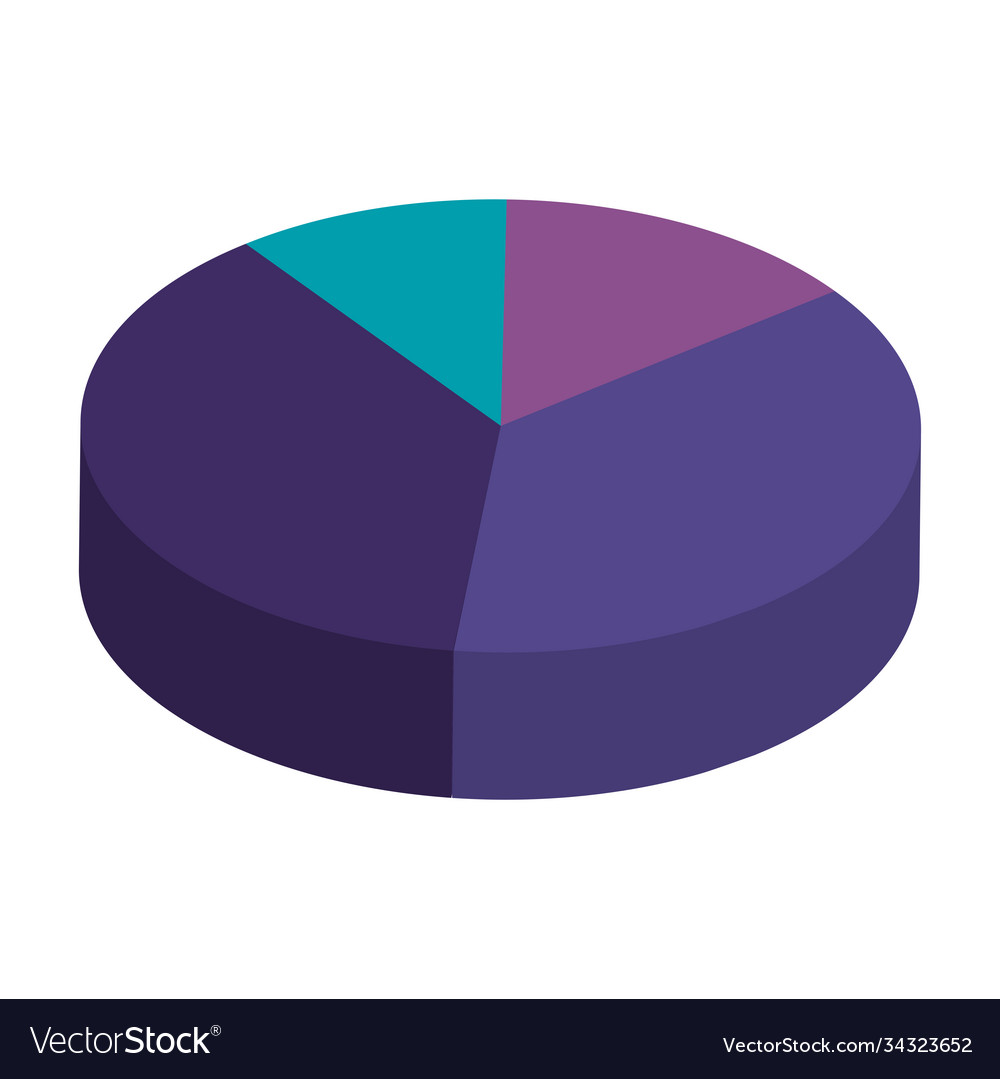 Pie chart 3d design Royalty Free Vector Image - VectorStock