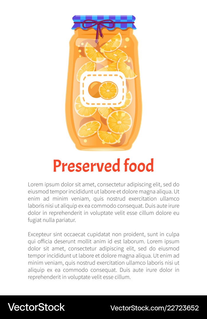 Preserved food orange poster Royalty Free Vector Image