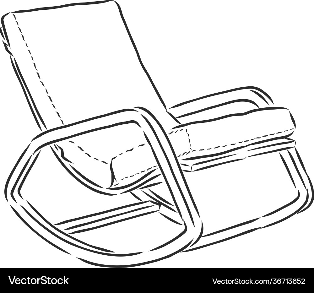 Rocking chair rocker in style linear art Vector Image