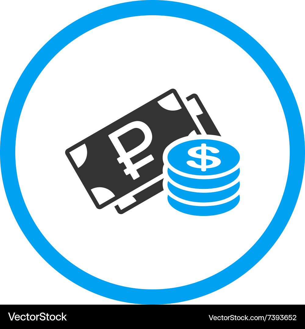 Rouble and dollar cash icon Royalty Free Vector Image