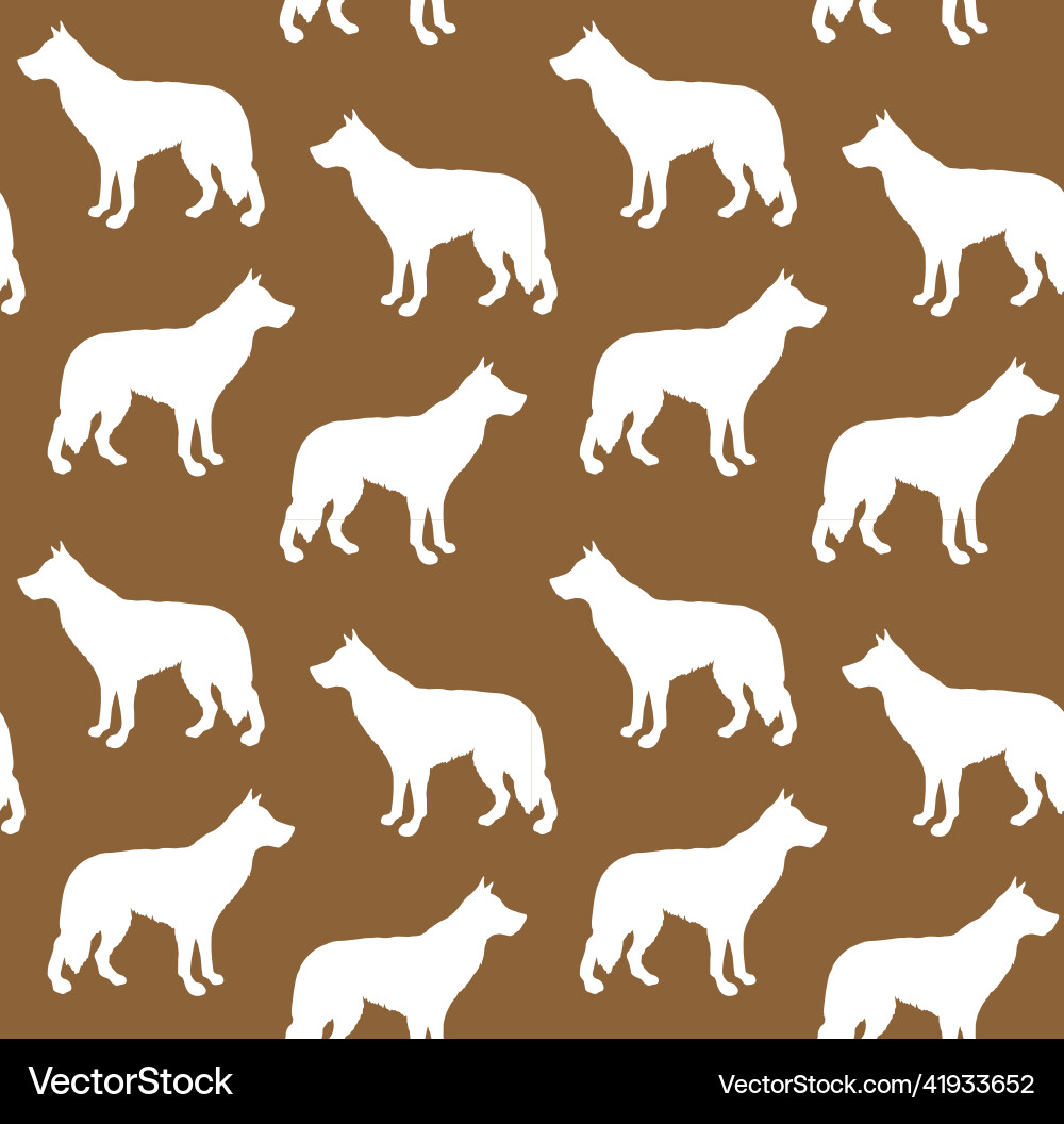 Seamless pattern of shepherd dog silhouette Vector Image