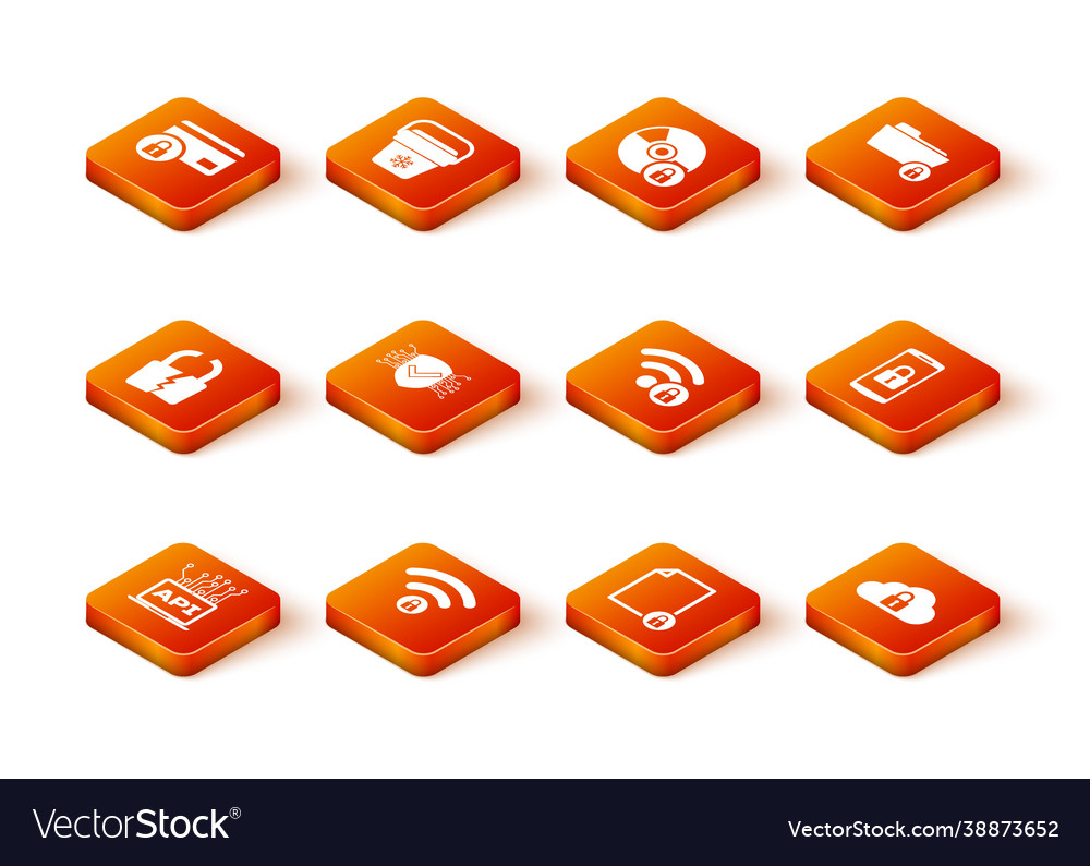 Set computer api interface wifi locked broken Vector Image Set computer api interface wifi locked broken Vector Image