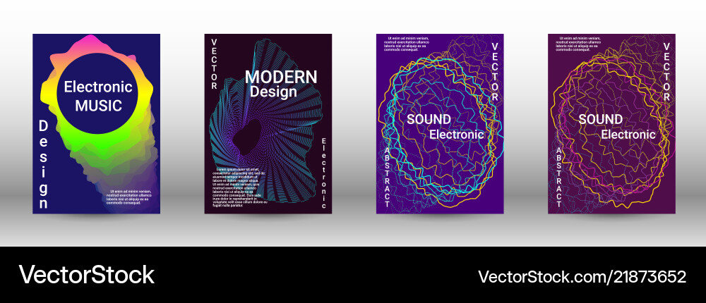 Set of modern abstract musical backgrounds Vector Image