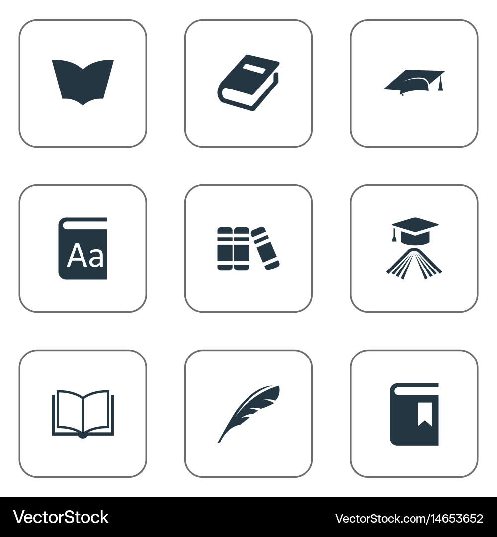 Set of simple education icons Royalty Free Vector Image