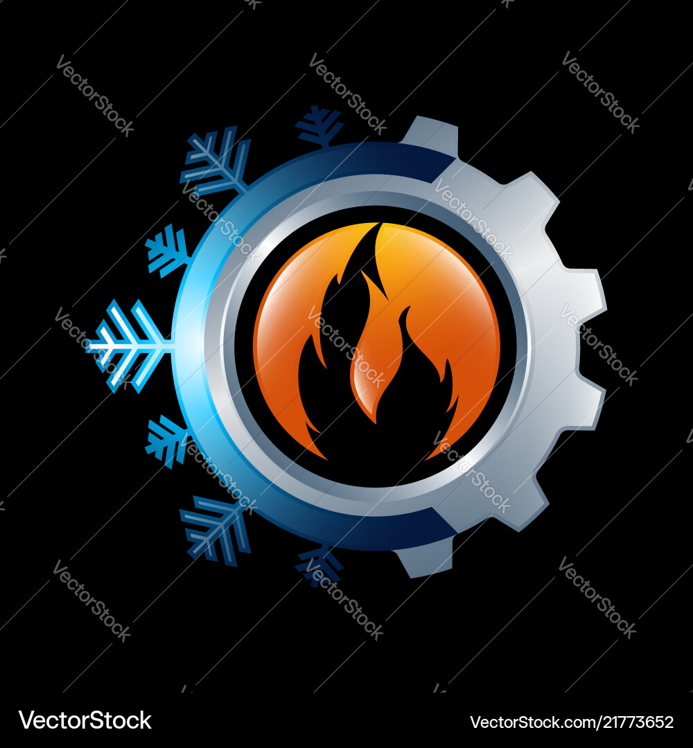Snowflake and sun symbol for air conditioning and Vector Image