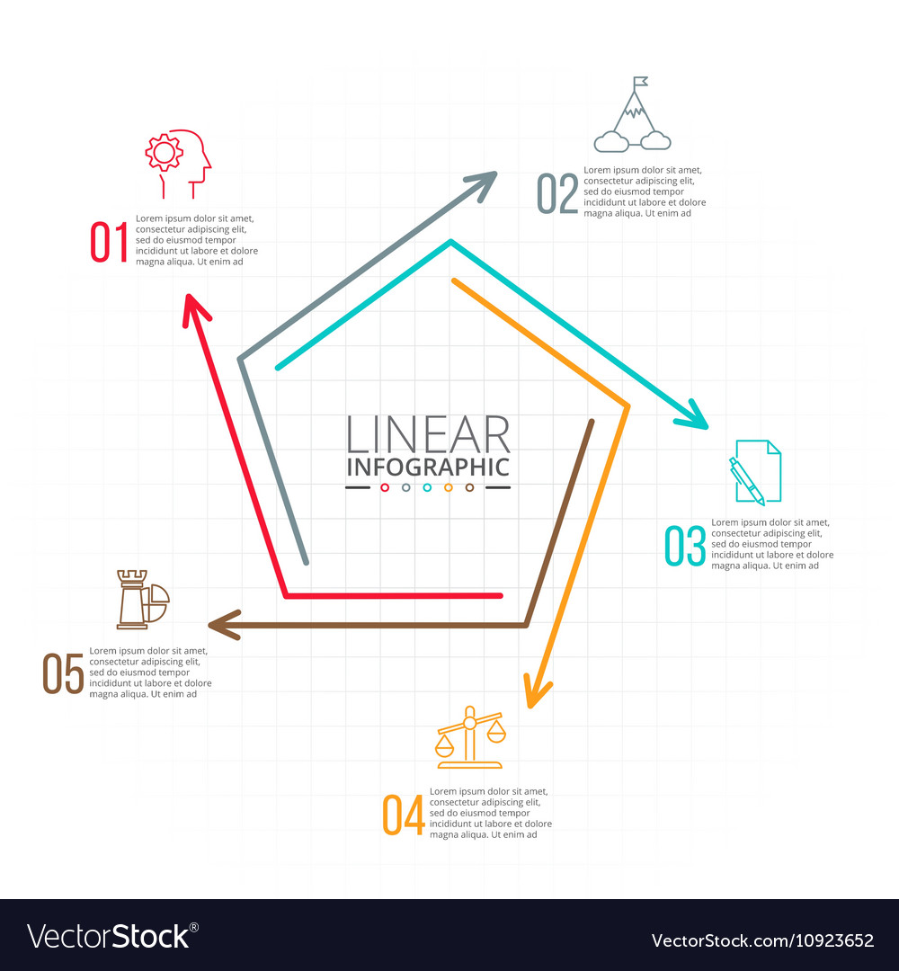 Thin line flat element for infographic Royalty Free Vector