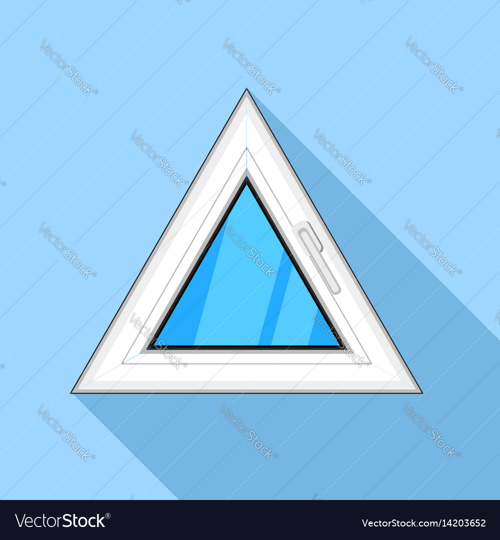Triangular window icon flat style Royalty Free Vector Image