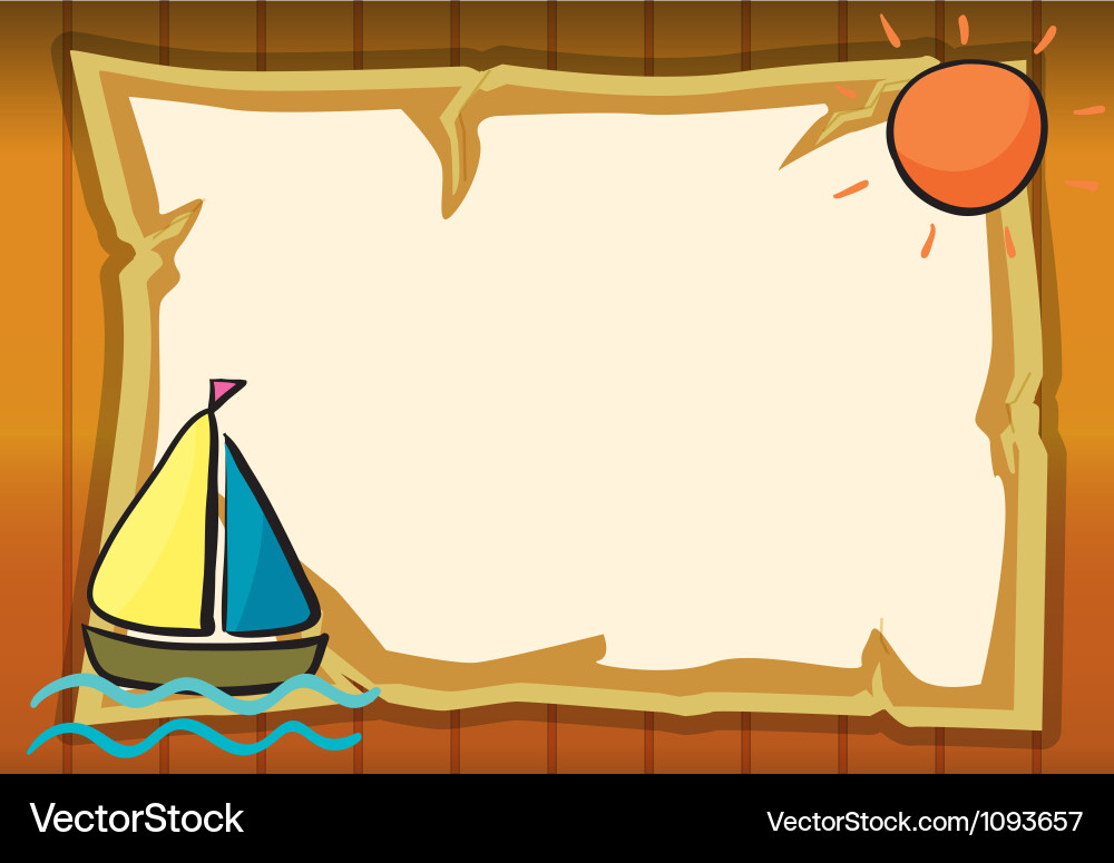 A sun ship and paper sheet Royalty Free Vector Image