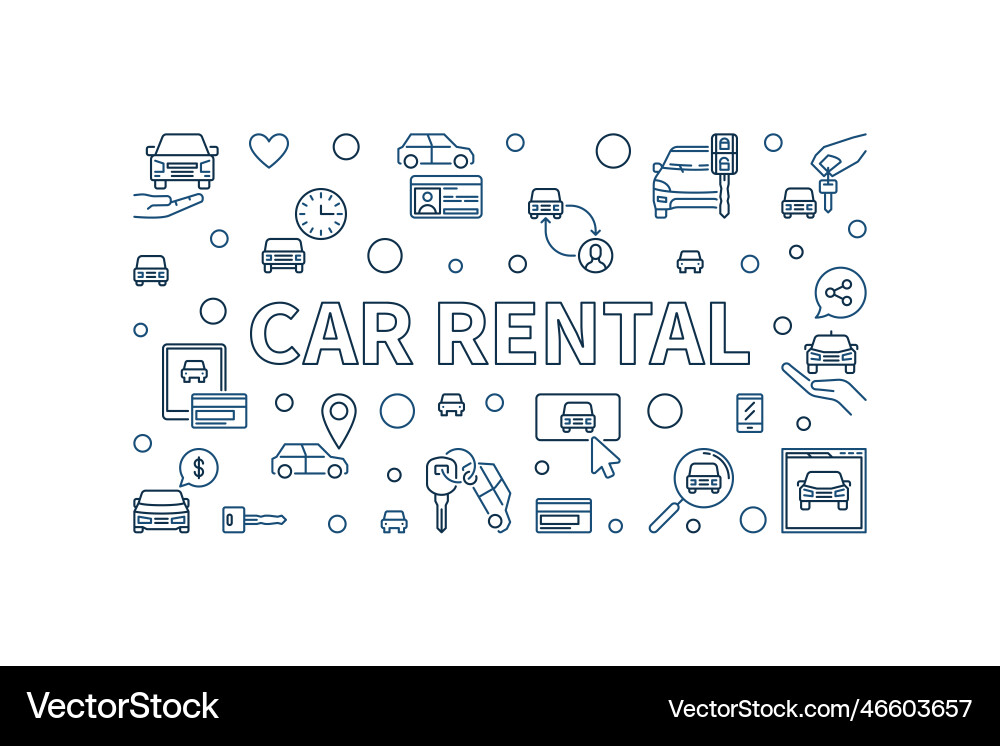 Car rental creative horizontal banner - rent Vector Image
