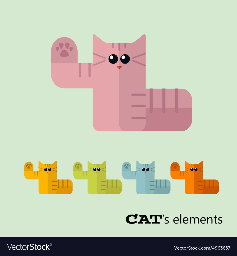 Cats elements Royalty Free Vector Image - VectorStock