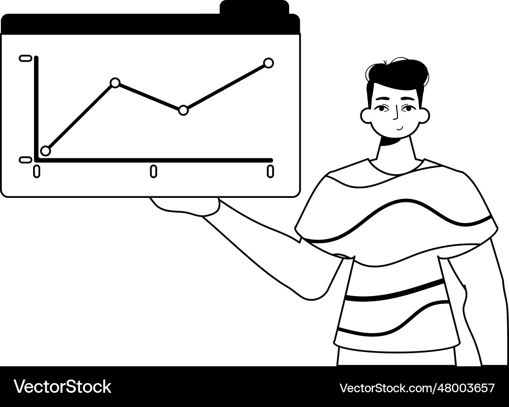 Derision holds a graph of emergence Royalty Free Vector