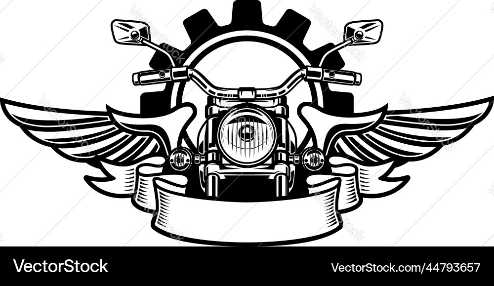 Embleem template with winged motorcycle Royalty Free Vector