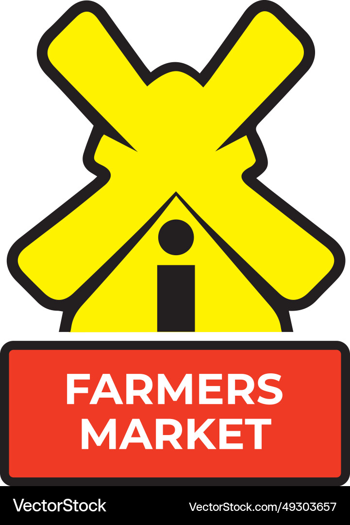 Farmers market logo template Royalty Free Vector Image