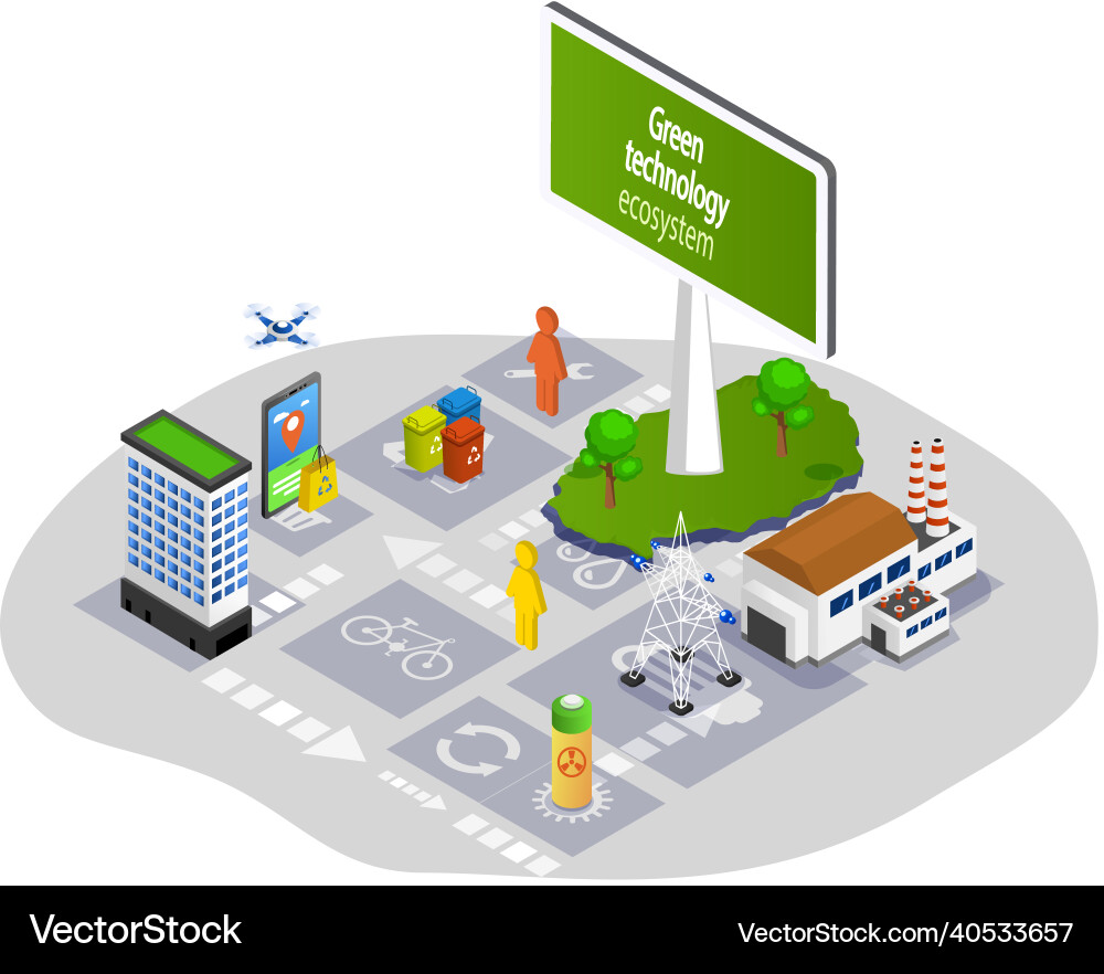 Green technology ecosystem use of biofuels Vector Image