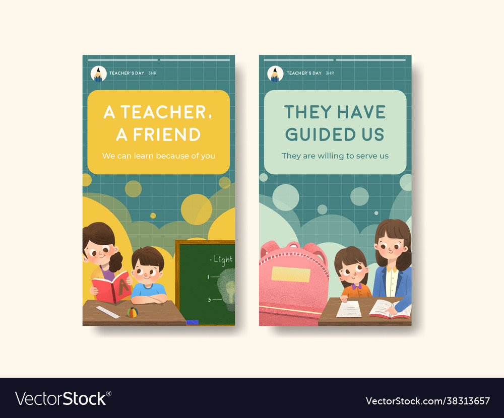 Instagram template with teachers day concept Vector Image