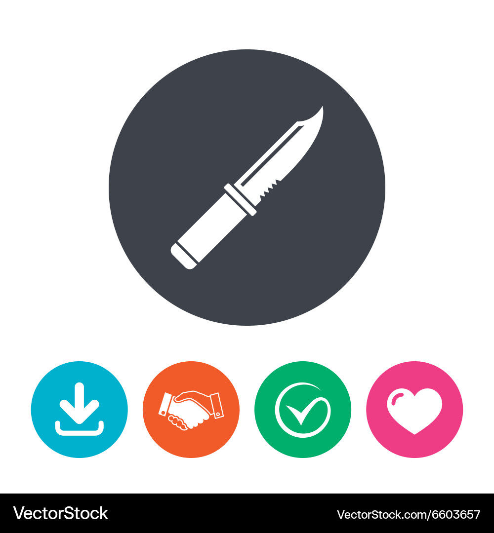 Knife sign icon edged weapons symbol Royalty Free Vector
