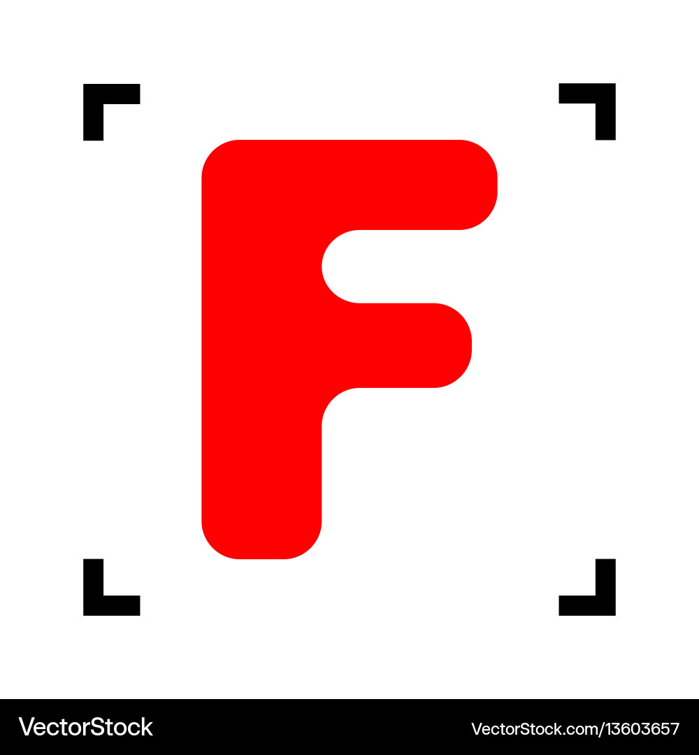 Letter f sign design template element red Vector Image