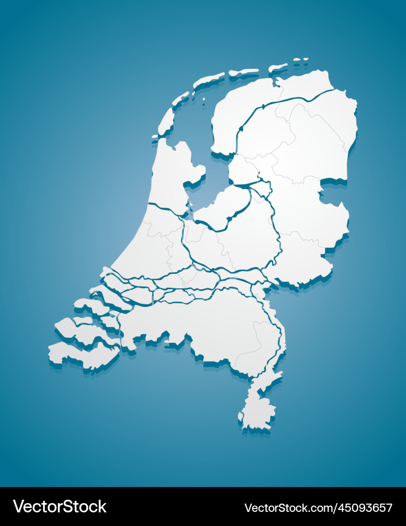 Map country netherlands divided on regions Vector Image