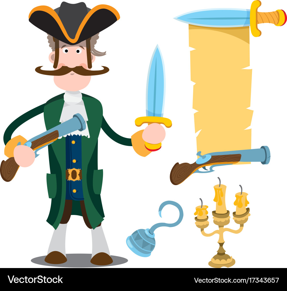 Pirate captain banner from an old parchment with Vector Image