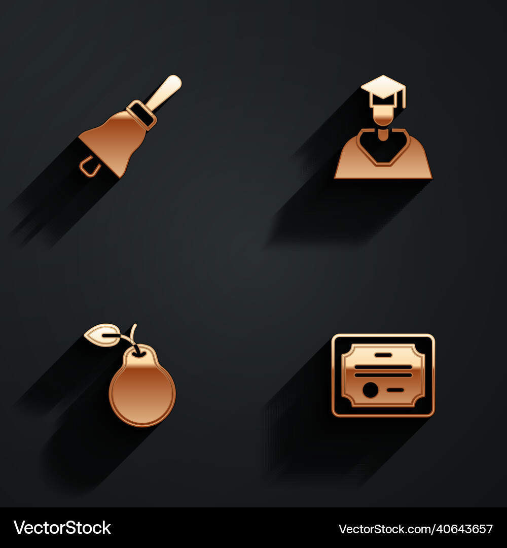 Set ringing bell graduate and graduation cap Vector Image
