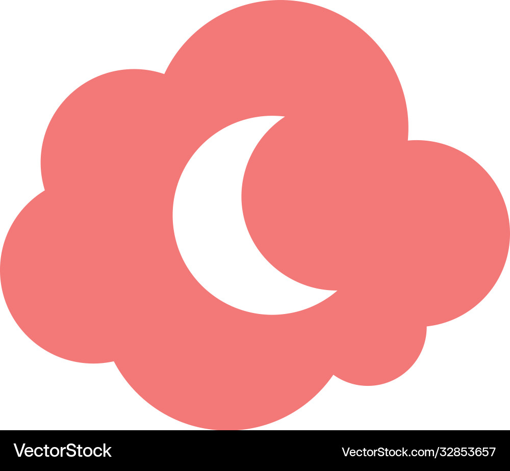 Slang bubbles concept cloud with moon icon line Vector Image