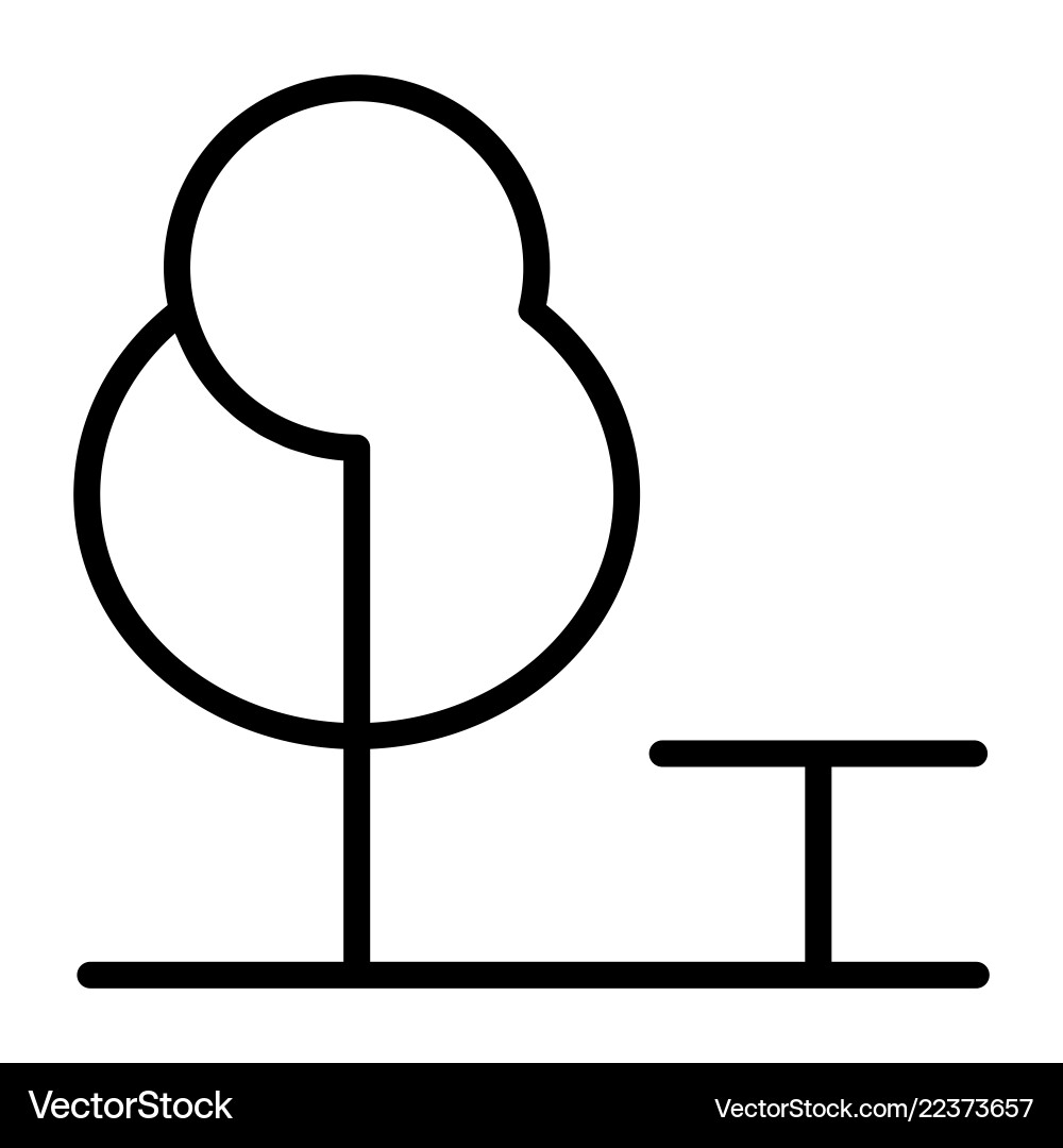 Tree and bench line icons 48x48 simple minimal Vector Image