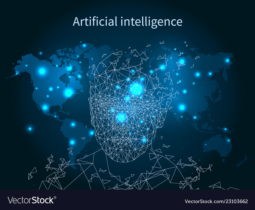 Artificial intelligence map network poster Vector Image