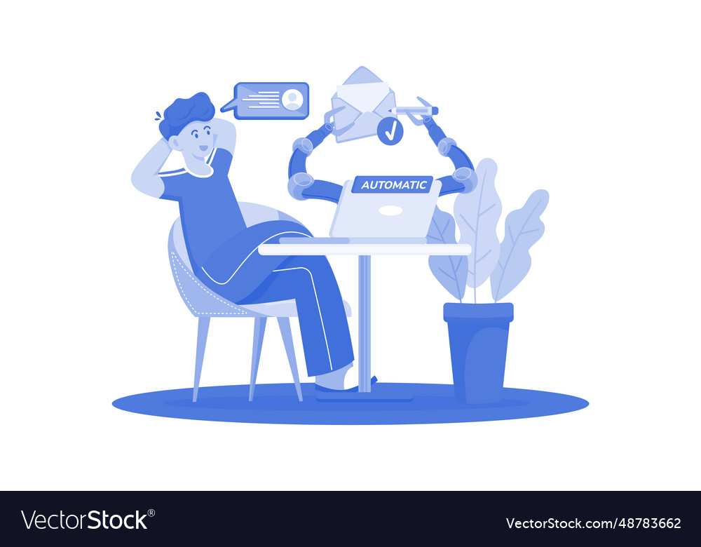 Autoresponders automate email replies Royalty Free Vector