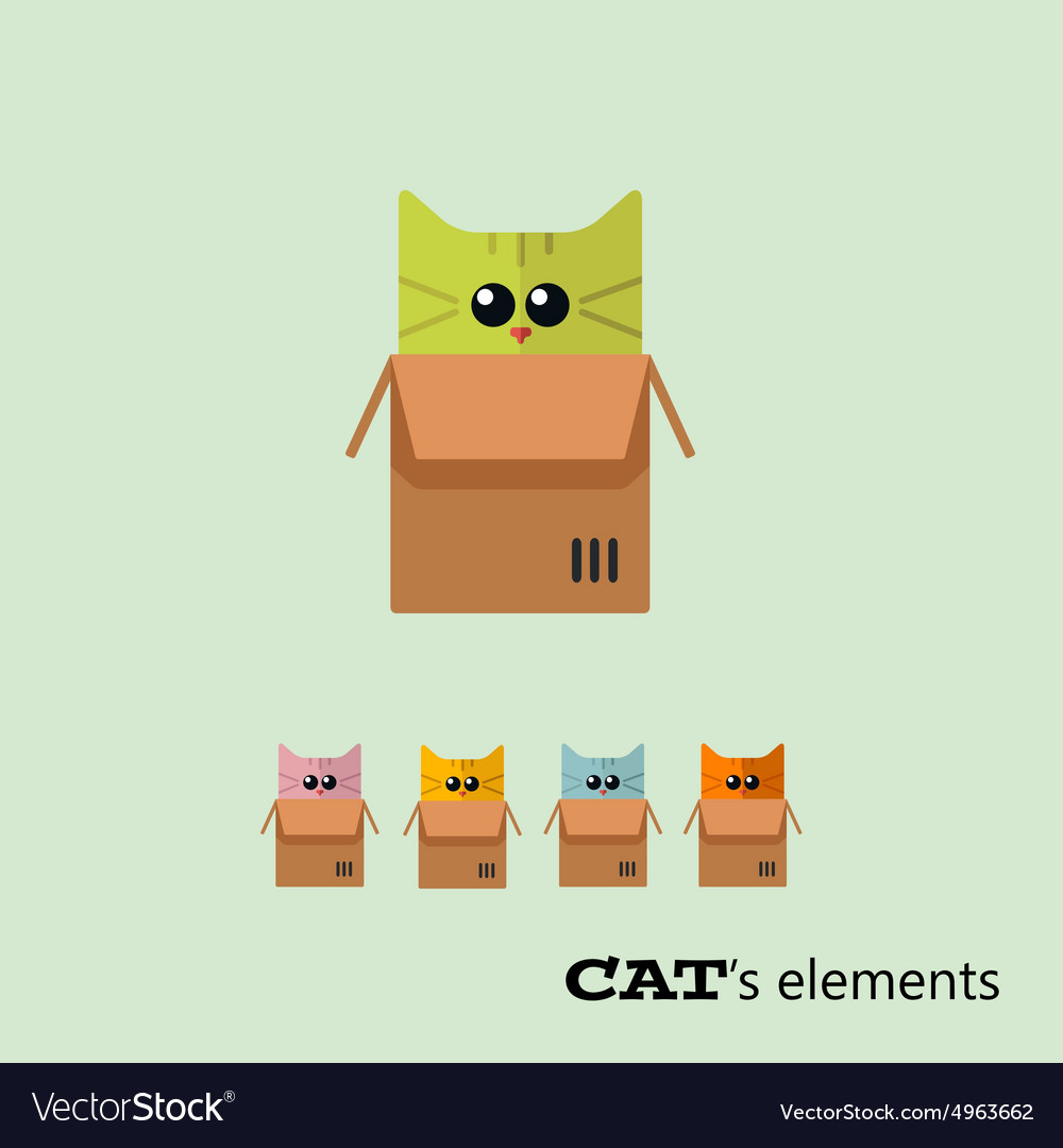 Cats elements Royalty Free Vector Image - VectorStock