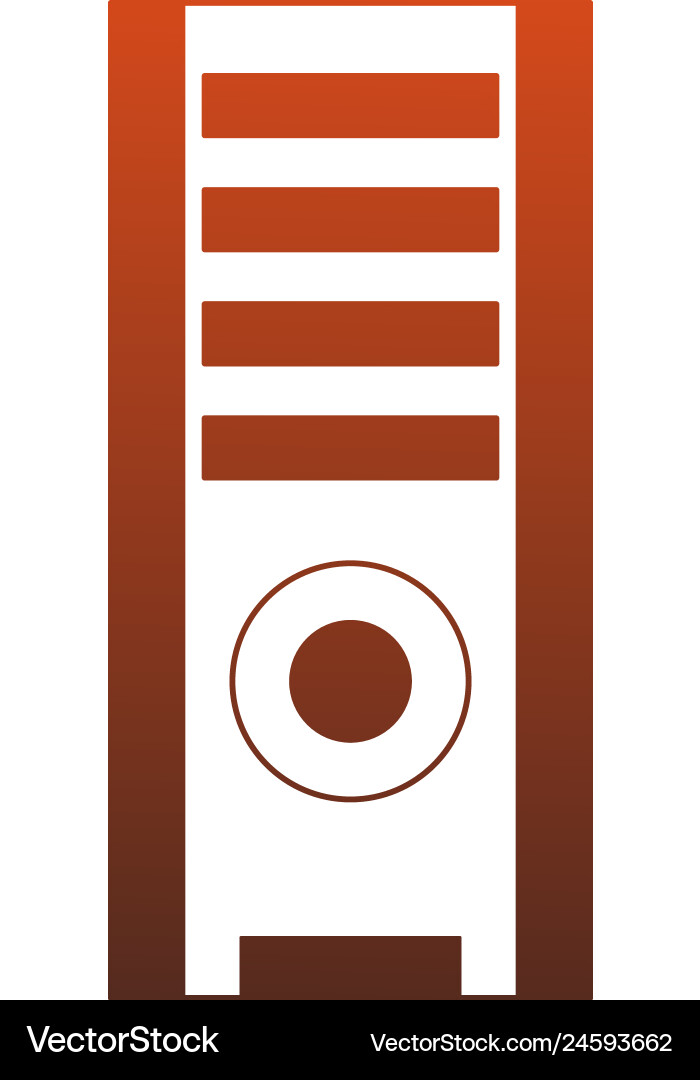 Computer cpu tower red lines Royalty Free Vector Image