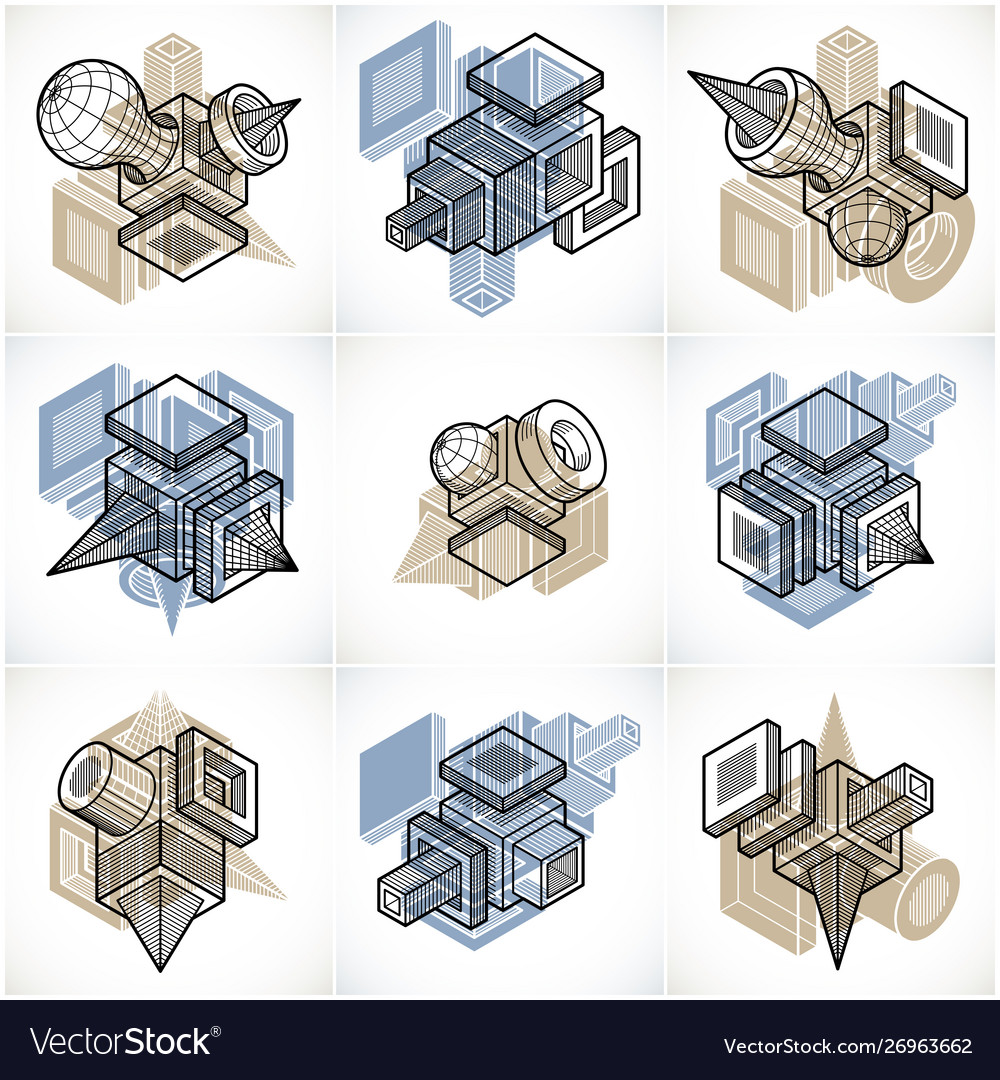 Different engineering constructions collection Vector Image