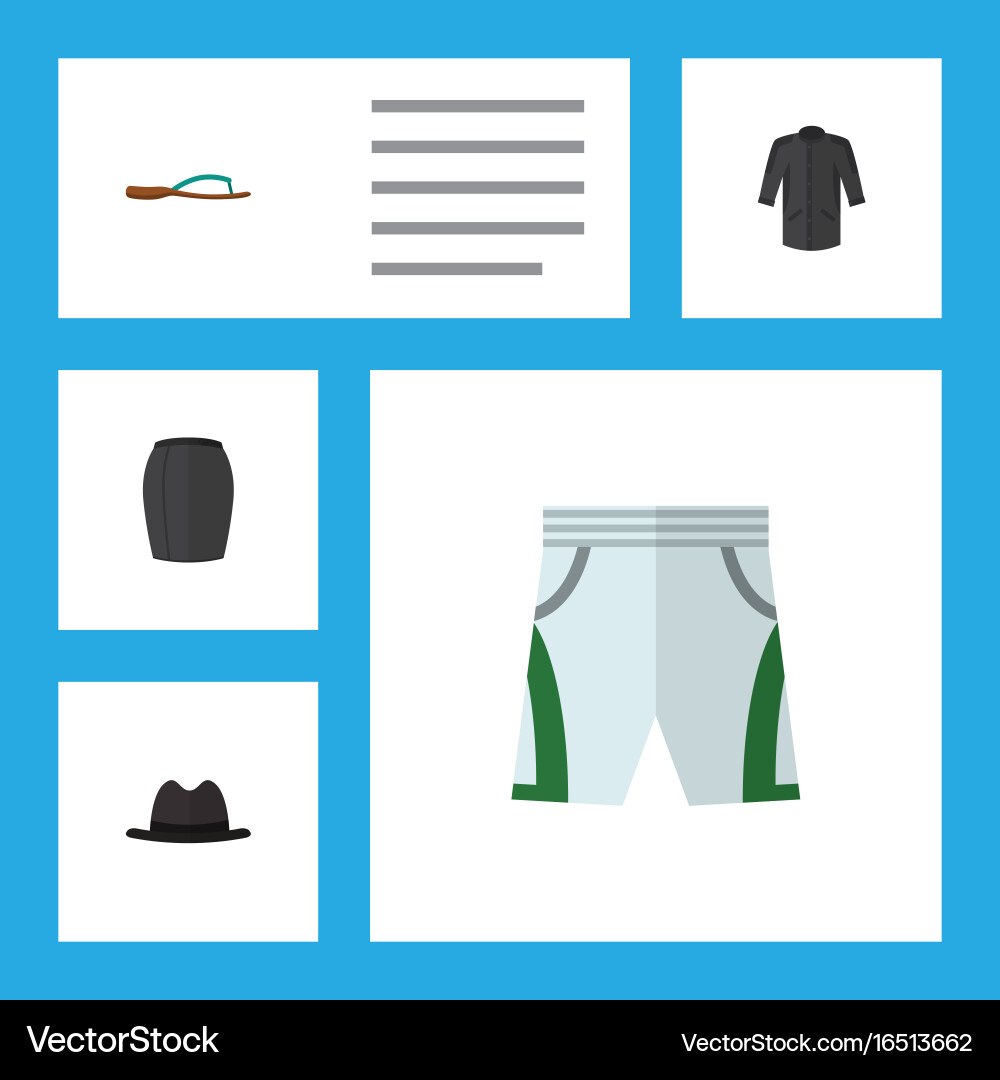 Flat icon garment set of uniform trunks cloth Vector Image