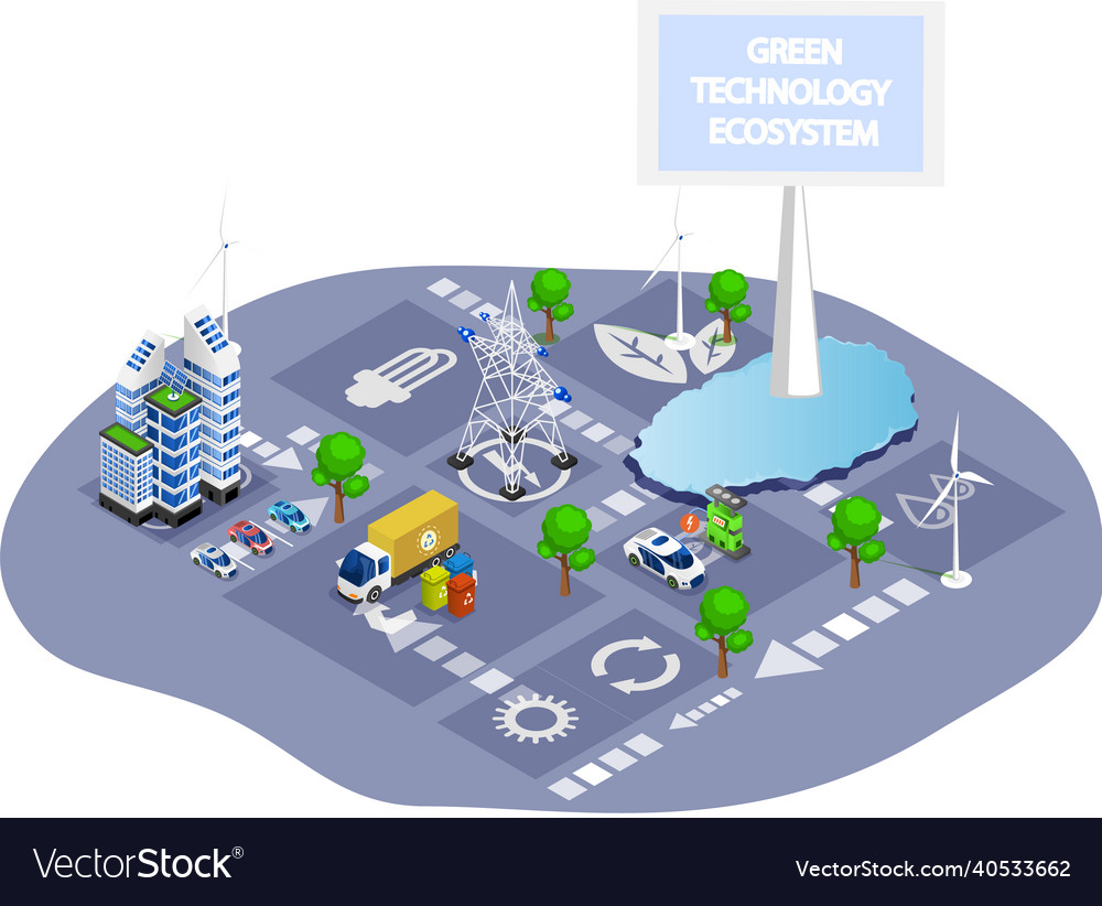 Generating electricity using green technologies Vector Image
