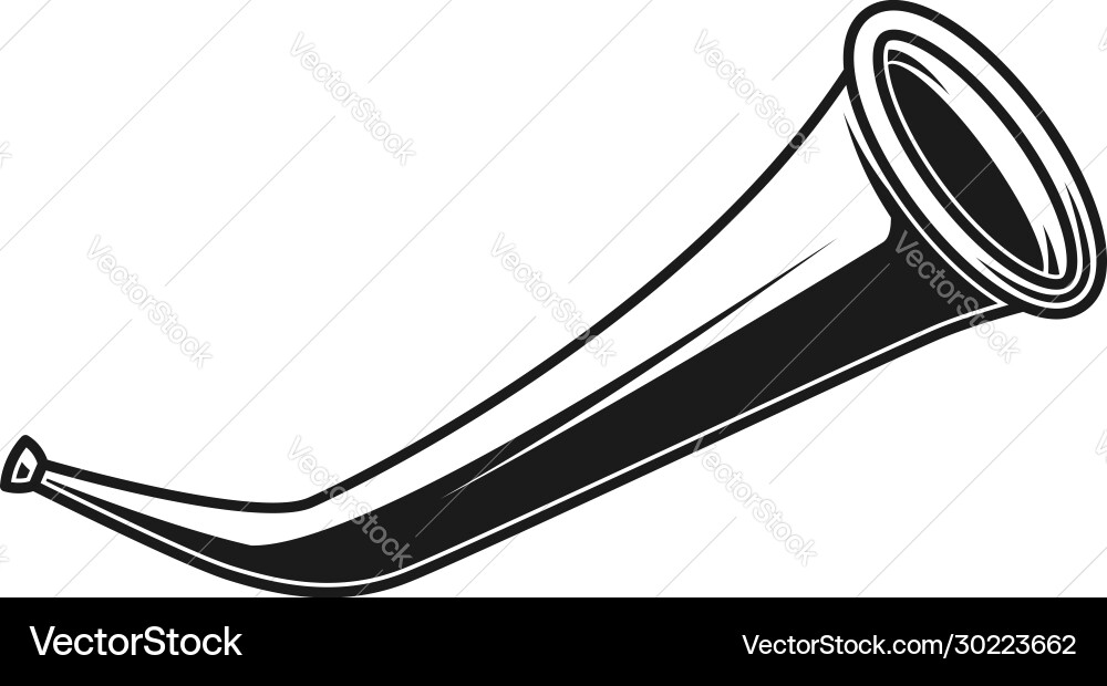 Hunting horn design element for logo label sign Vector Image