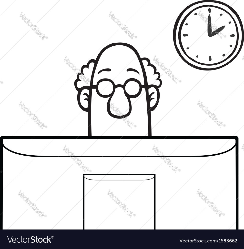 Man looking at computer screen Royalty Free Vector Image