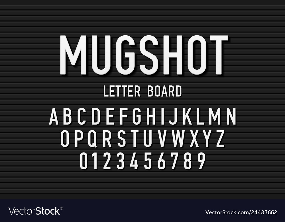 Police Mugshot Font Royalty Free Vector Image VectorStock