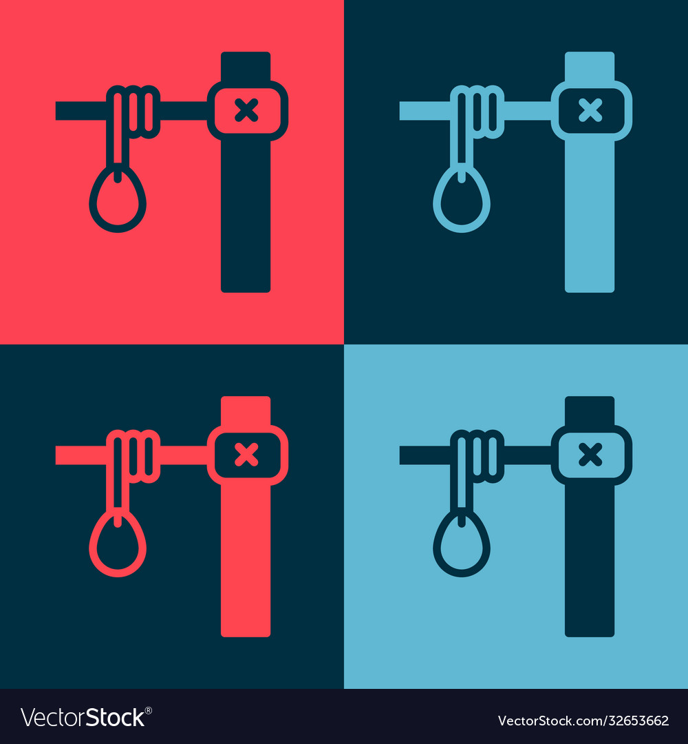 Pop art gallows rope loop hanging icon isolated Vector Image