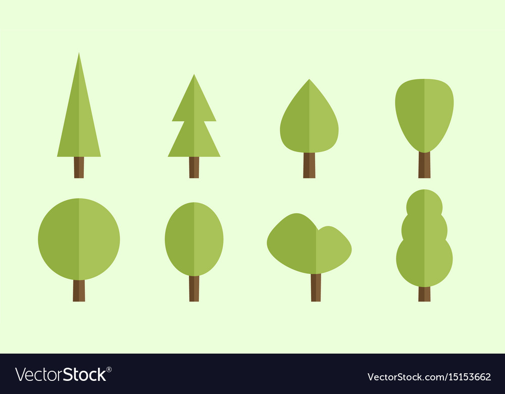 Set flat trees Royalty Free Vector Image - VectorStock