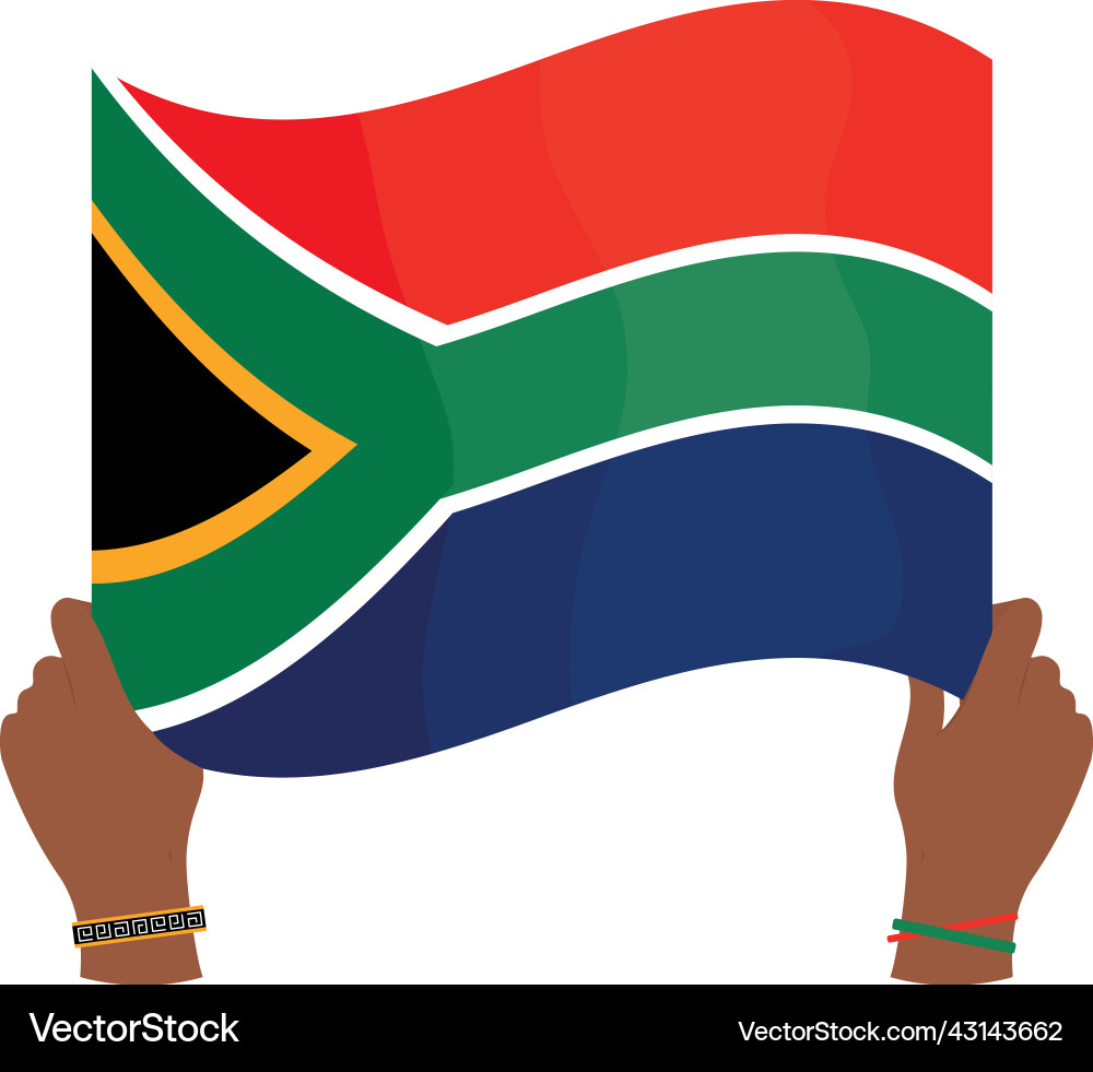 South africa flag waving Royalty Free Vector Image