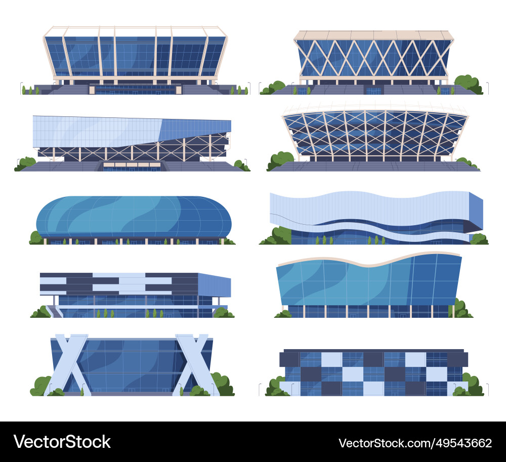 Sports stadium facade a building Royalty Free Vector Image