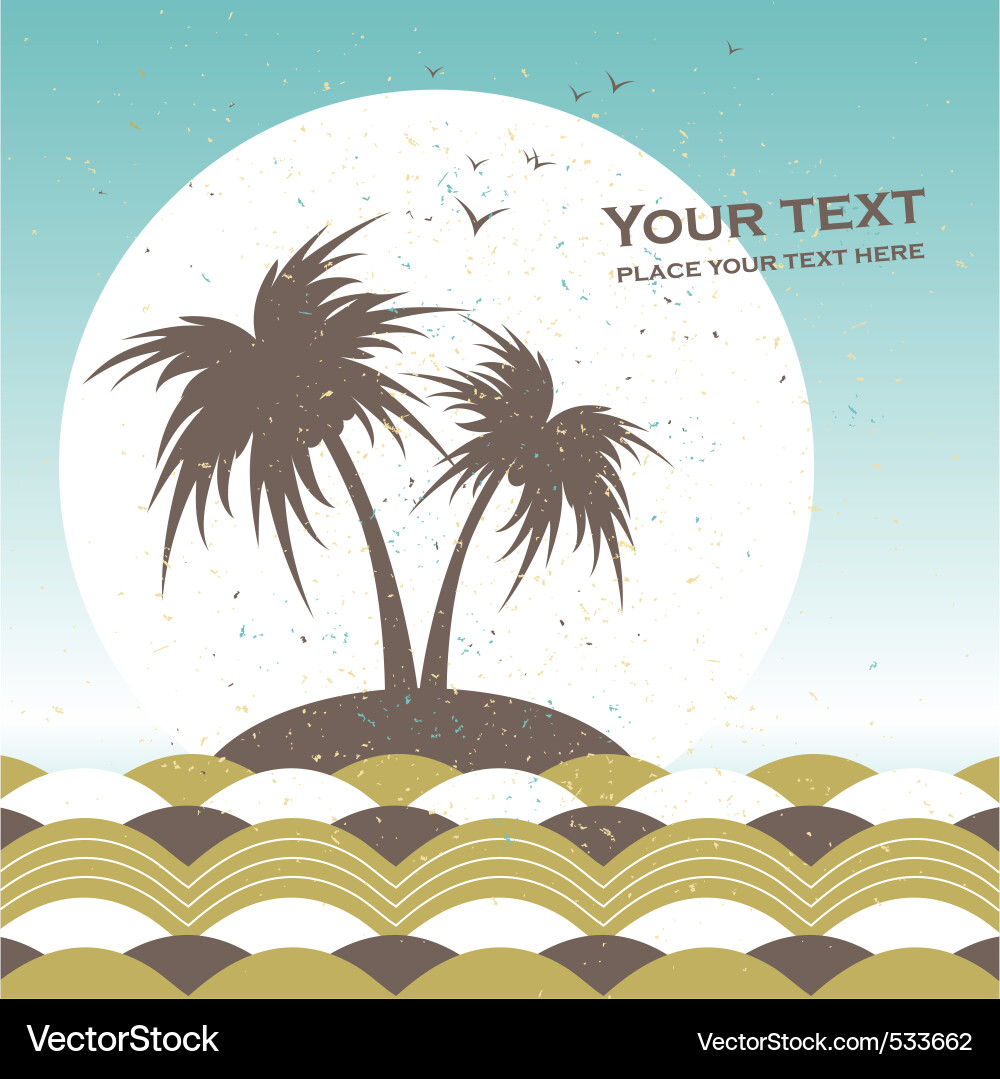 Tropical island in sea Royalty Free Vector Image