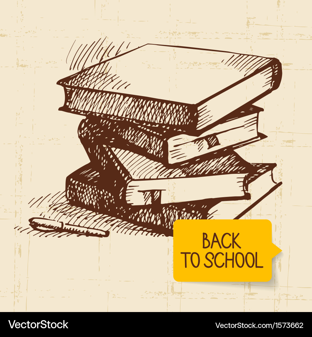 Vintage hand drawn back to school background Vector Image
