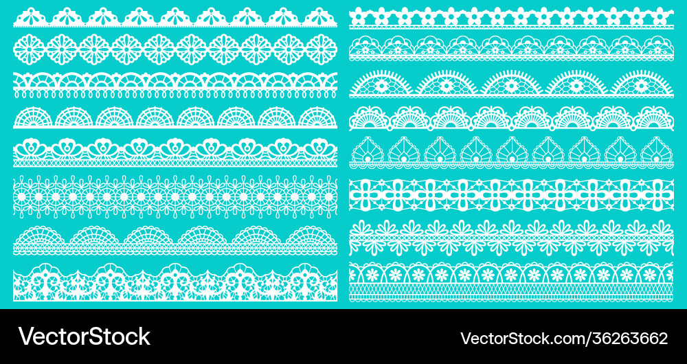 Vintage lace borders seamless Royalty Free Vector Image