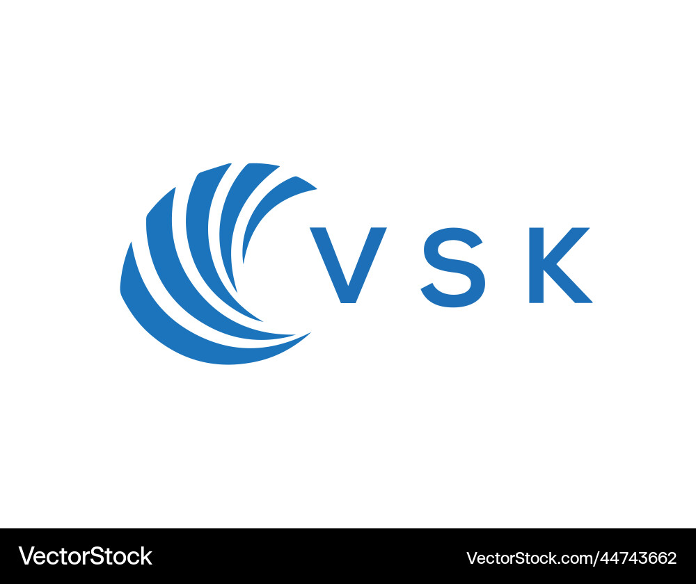 Vsk letter logo design on white background Vector Image