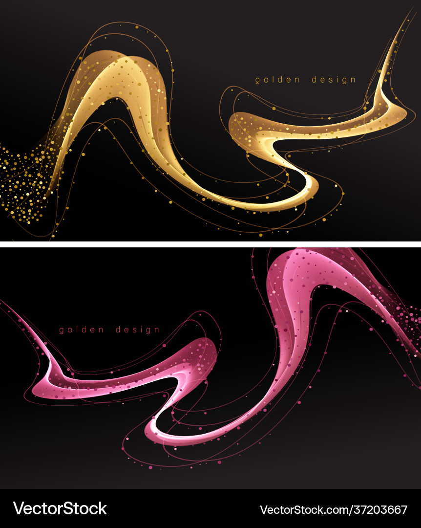 Abstract shiny color gold wave luxury background Vector Image