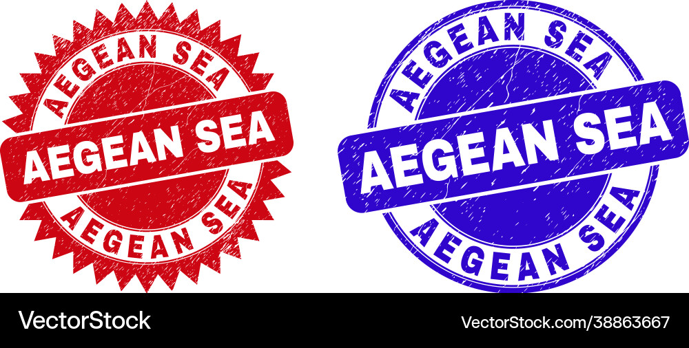 Aegean sea round and rosette watermarks Royalty Free Vector