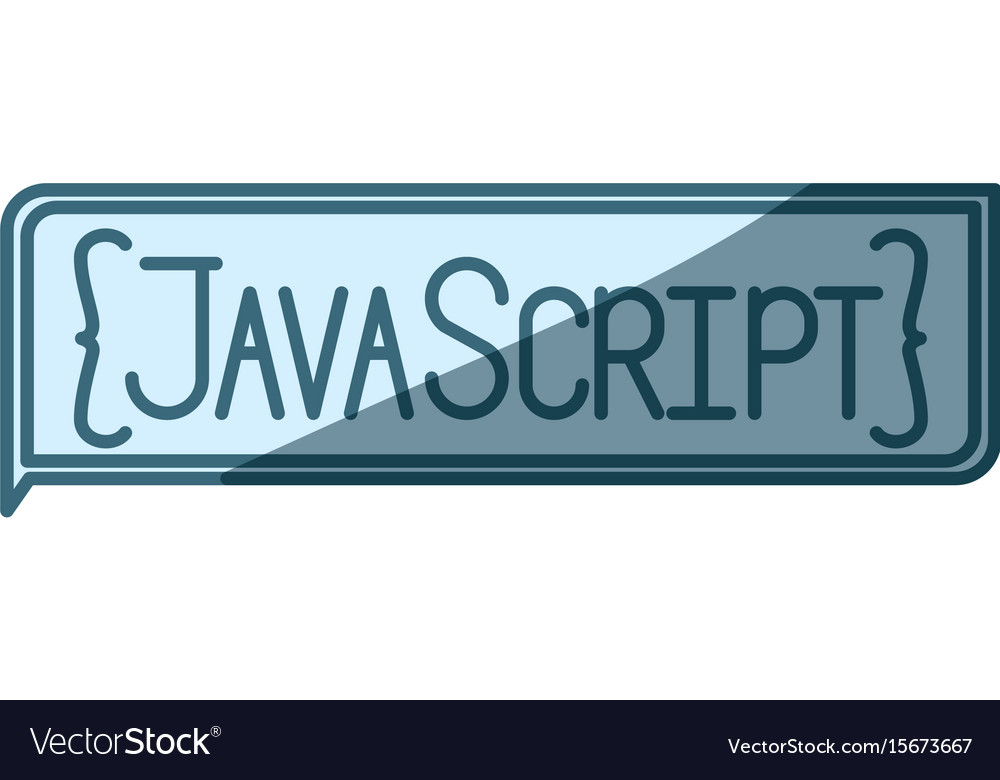 Blue shading silhouette of rectangle text java Vector Image