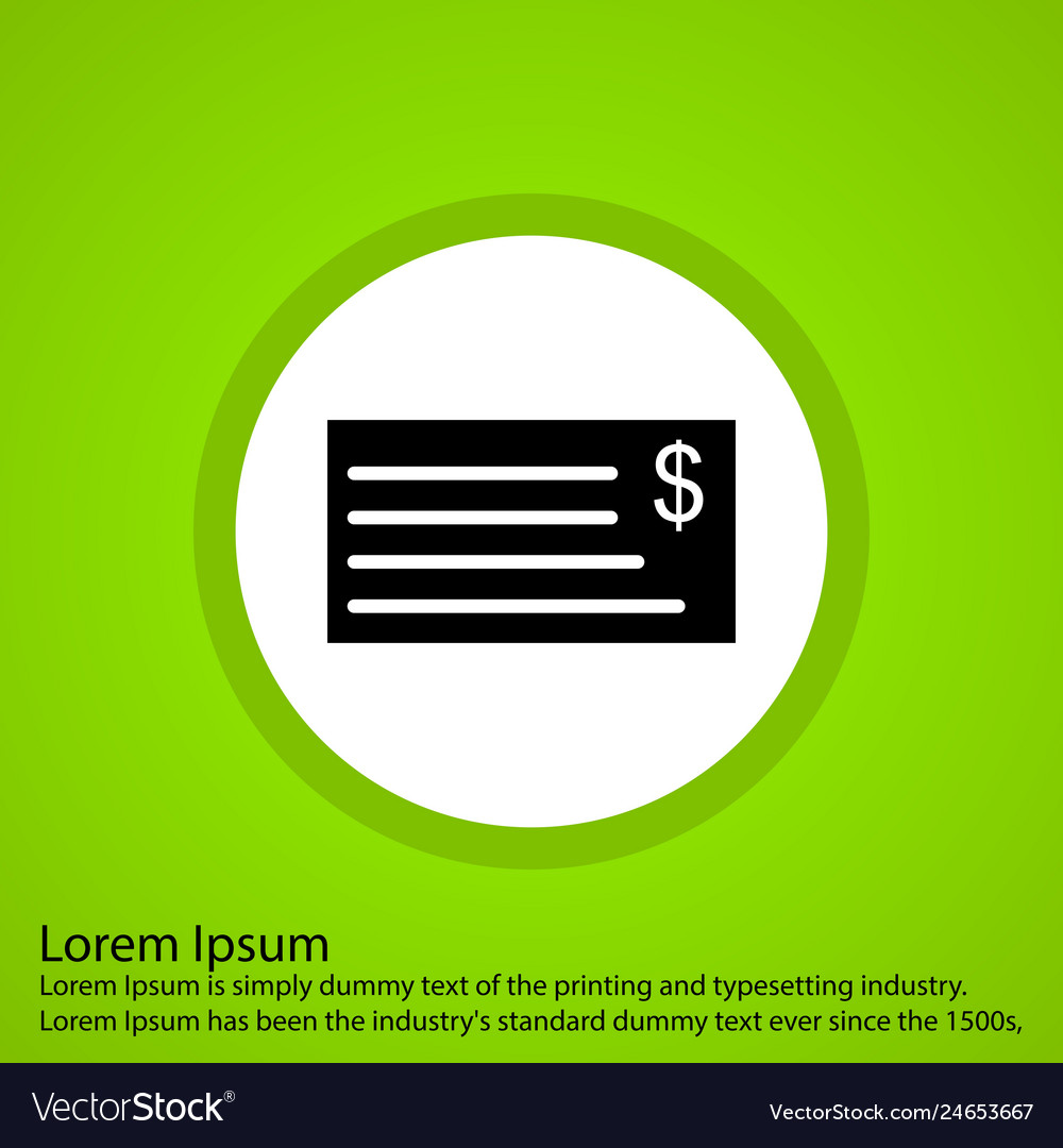 Cheque icon Royalty Free Vector Image - VectorStock